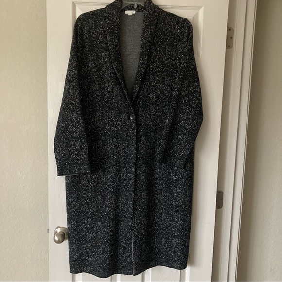 J. Jill | Sweaters | Jjill Long Cardigan Sweater Black With White Grey ...